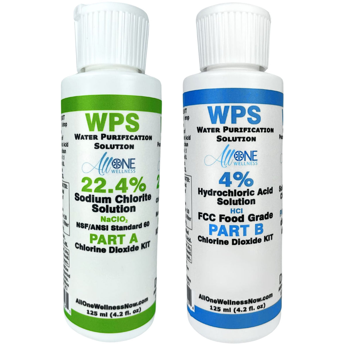 Chlorine Dioxide KIT Sodium Chlorite 22.4% HCL 4% CDS Plastic 125mL ...