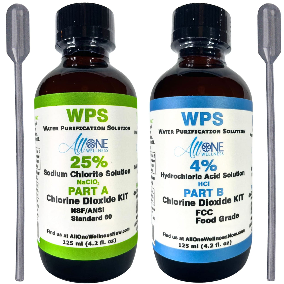 WPS KIT Water Purification Sodium Chlorite 25% & HCL 4% 125 ml – AllOne ...